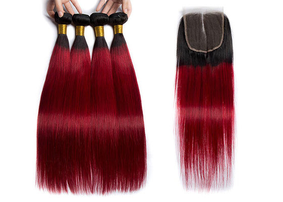 Pacchi non trattati diritti reali dei capelli umani di 3 pacchi dei capelli umani 1B99J con chiusura