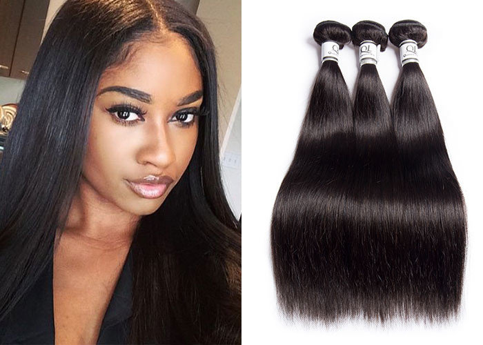 Tessuto diritto brasiliano non trattato crudo dei capelli umani per la donna di colore 3 pacchi