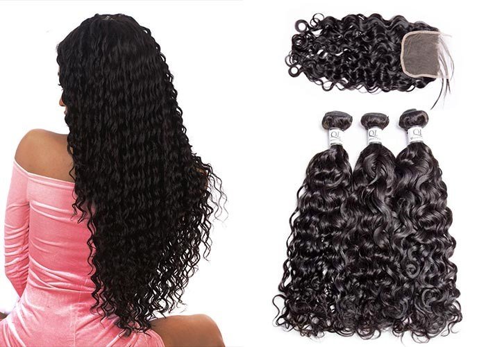 Nessun pacco brasiliano di groviglio del tessuto dei capelli con chiusura può tingersi e Premed