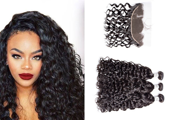 3 pacchi di acqua dei capelli umani brasiliani di Wave, capelli umani di acqua del tessuto lungo di Wave