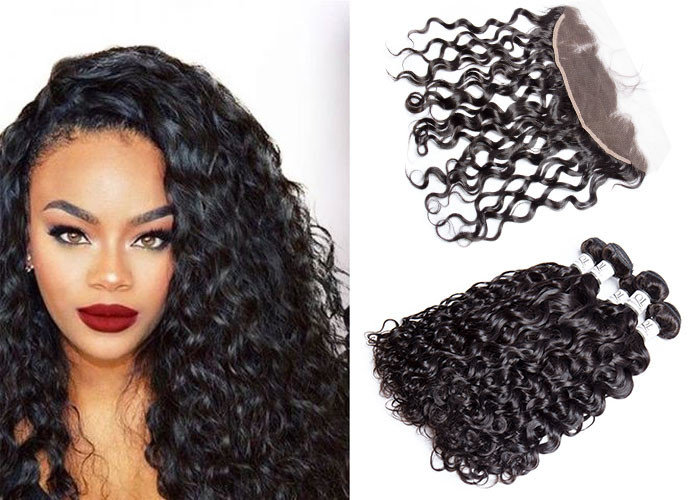 L'acqua Wave tre pacchi vergini dei capelli con il frontale può essere a 10-30 pollici tinto
