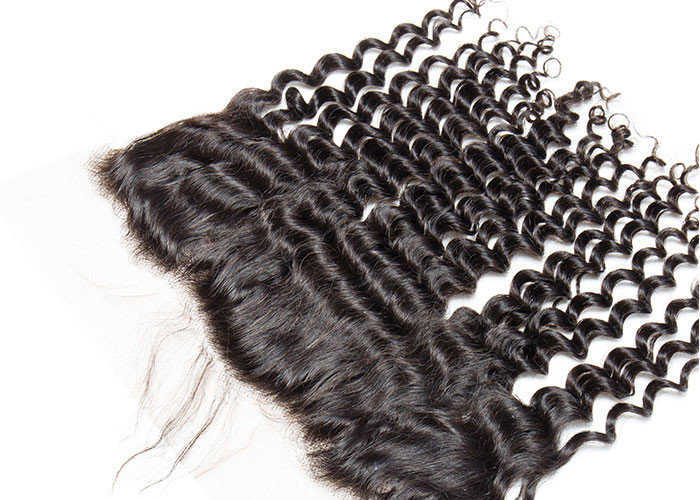 Il frontale vergine riccio profondo dei capelli di Wave 13*4 con colore naturale può essere rivestito di ferro