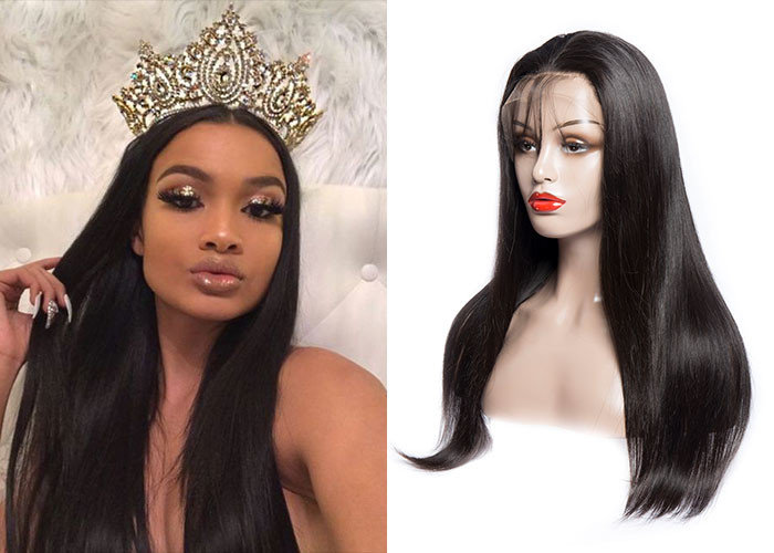 Nessuna parrucca malese/lungamente della parte anteriore del pizzo dei capelli umani dell'odore diritto ondeggia i capelli vergini