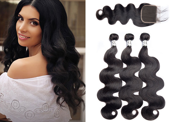 I pacchi indiani dei capelli di Remy del vergine con il corpo della chiusura/1B Remi ondeggiano i capelli umani