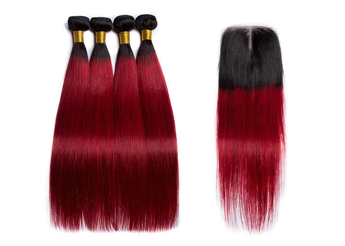 Pacchi non trattati diritti reali dei capelli umani di 3 pacchi dei capelli umani 1B99J con chiusura