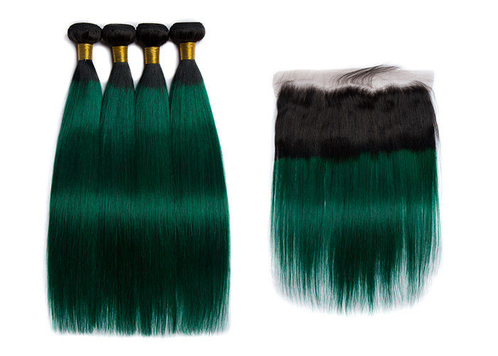 1B / Capelli molli e pieni brasiliani vergini dei capelli umani di colore verde, della regina di vita