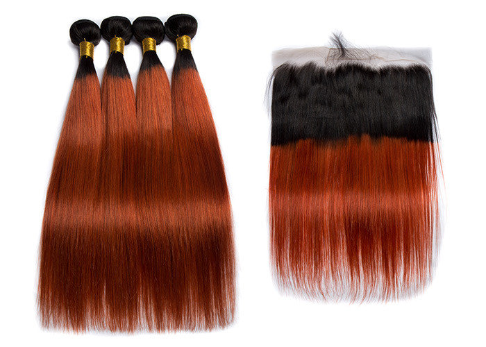 Capelli di trama di Ombre di bellezza di colore del 1B /350 Ombre del tessuto diritto dei capelli umani di QueenLife
