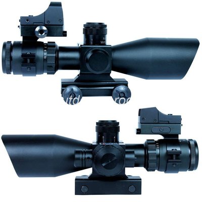 2.5-10X40 Tactical Scopes with Red Laser & Micro Dot Sight