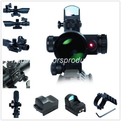 2.5-10X40 Tactical Scopes with Red Laser & Micro Dot Sight