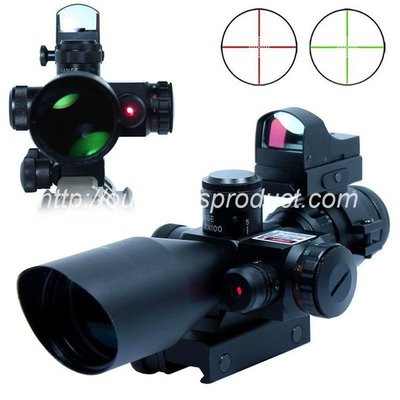 2.5-10X40 Tactical Scopes with Red Laser & Micro Dot Sight