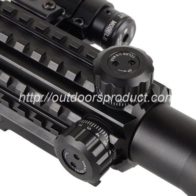 4-12X50EG Tactical Rifle Scope with Dot Sight & Red Laser