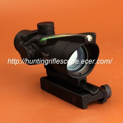 Hunting Tactical Trijicon ACOG Style 1X32 Real Fiber Optics Green Illuminated Sight Scope