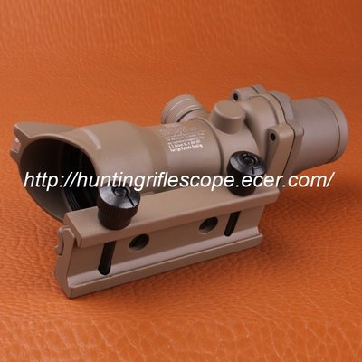 Trijicon ACOG 4X32 Tan Fiber Source Green Illuminated Scope Tactical Hunting Riflescope