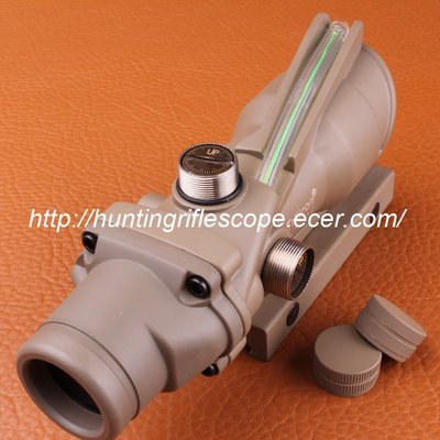 Trijicon ACOG 4X32 Tan Fiber Source Green Illuminated Scope Tactical Hunting Riflescope