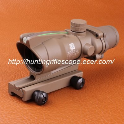 Trijicon ACOG 4X32 Tan Fiber Source Green Illuminated Scope Tactical Hunting Riflescope