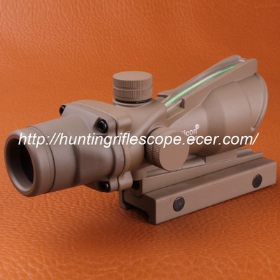 Trijicon ACOG 4X32 Tan Fiber Source Green Illuminated Scope Tactical Hunting Riflescope