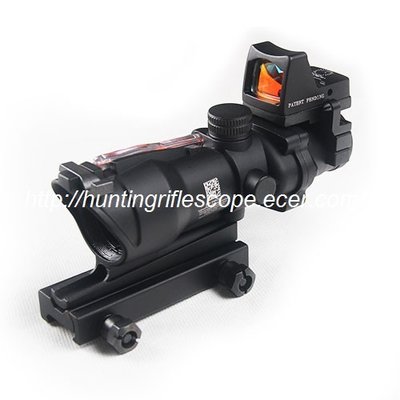 Trijicon ACOG Style 4X32 Real Red Fiber Source Red Illuminated Rifle Scope with Micro Red Dot