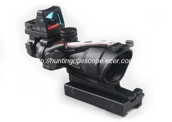 Trijicon ACOG Style 4X32 Real Red Fiber Source Red Illuminated Rifle Scope with Micro Red Dot