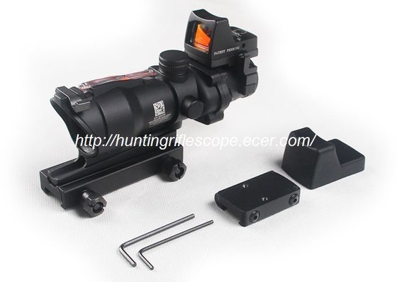 Trijicon ACOG Style 4X32 Real Red Fiber Source Red Illuminated Rifle Scope with Micro Red Dot
