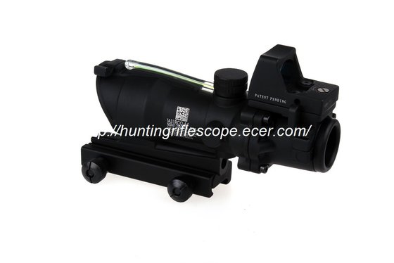 Tactical Trijicon ACOG Style 4X32 Scope Real Fiber Green Illuminated with Micro Red Dot For Hunting Riflescopes