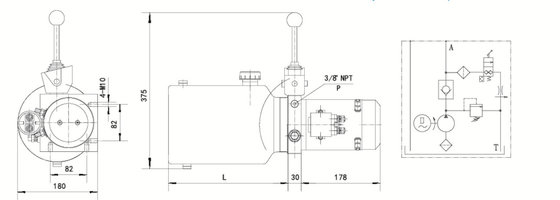 12Volt DC Hydraulic Power Unit , Manual Electric Stacker 2 Hp Hydraulic Power Pack