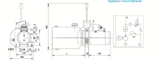 2 Hp Hydraulic Power Unit 12 Volt Lateral Horizontal For Manual Stacker