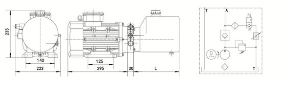 50HZ AC Hydraulic Power Unit 220 V 1500W 2850 RPM Horizontal Mounting
