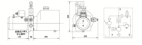 12V DC Hydraulic Power Unit , Tipper Trailer Hydraulic Power Unit 1.6KW 2500RPM