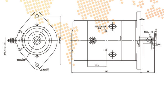 CE Certified Hydraulic DC Motor , Carbon Brush 12 Volt Dc Hydraulic Pump Motor