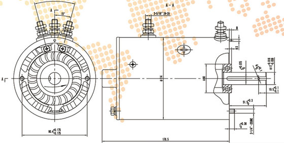 Stable Running Bidirectional Hydraulic Motor O.D114mm Double Shaft 12 Volt