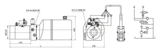 24VDC Tipper Trailer Hydraulic Power Unit 20Mpa 12V With One Year Warranty