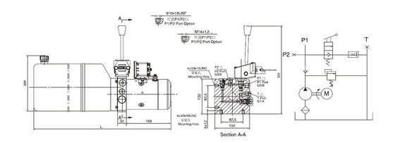 1.5KW 12 Volt Dc Hydraulic Power Unit 2500 RPM 20 Mpa 409mm Length