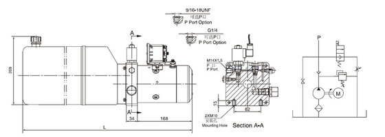 Fork Lift DC Hydraulic Power Unit , 2KW 2500RPM 20Mpa 24 Volt Hydraulic Power Pack