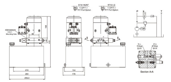 DC Hydraulic Power Pack Unit 12 V 1500W 2500RPM 20Mpa For Fork Lift