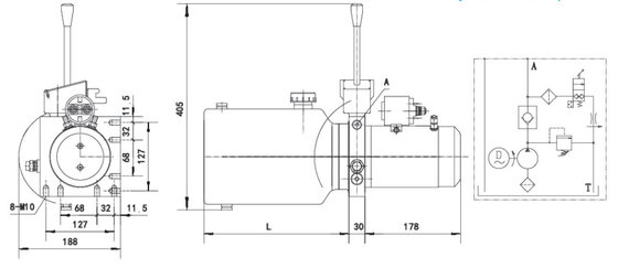 12v 1.6kw 2500rpm DC Hydraulic Power Unit For Manual Electric Stacker Lateral Horizontal