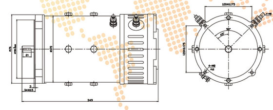 IP54 48V 4kw Electric Forklift Motor Long Time Working S1 DUTY For Travelling System
