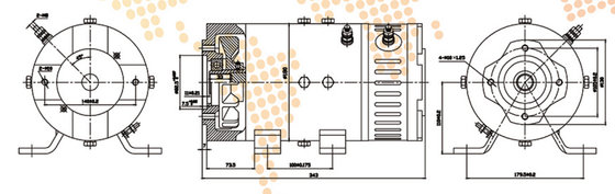CE And ISO9001 IP54 24V 4.5KW Direct Drive Motors For Forklift