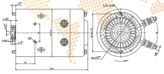 ISO 24V 2.2KW High Power Hydraulic DC Motor With CCW Rotation
