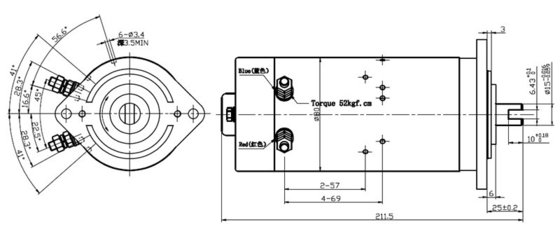ISO Certified ZDY218 Permanent DC Magnet Motor 24 Volt 1200w
