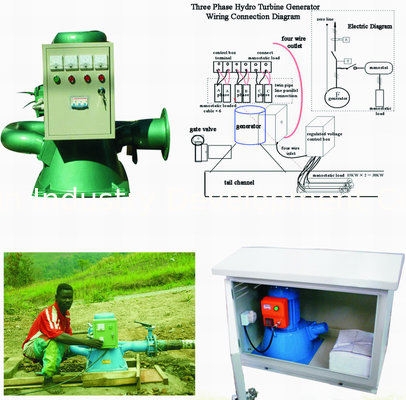 50HZ/60HZ le générateur hydraulique micro, 3 mettent le mini générateur de turbine de l'eau