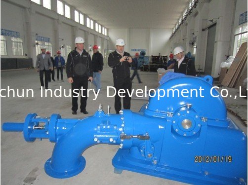 Type horizontal turbine hydraulique, turbine de Turgo de rendement élevé de Turgo pour la centrale hydraulique