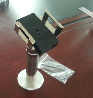 11.8-21cm adjustable width tablet pc metal display lockable holder , base diameter is 8cm