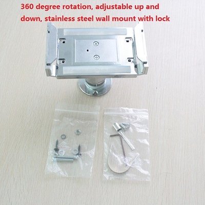 wall-mounted metal display lock tablet stand 360 degree rotation up and down adjustable