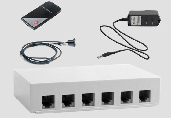 6-port anti-theft alarm host for mobile phone, tablet pc, ipad,camera, watch