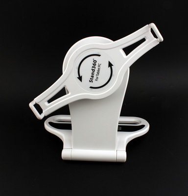 360 degree rotation abs potable tablet stand on table, adjustable width 22-30cm