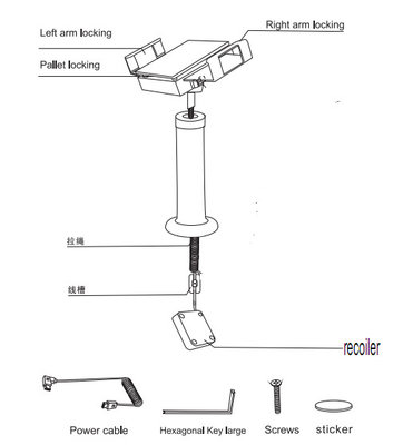 top quality smartphone lock holder adjustable width and thickness for different size phone