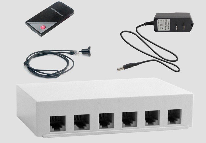 6-port anti-theft alarm host for mobile phone, tablet pc, ipad,camera, watch