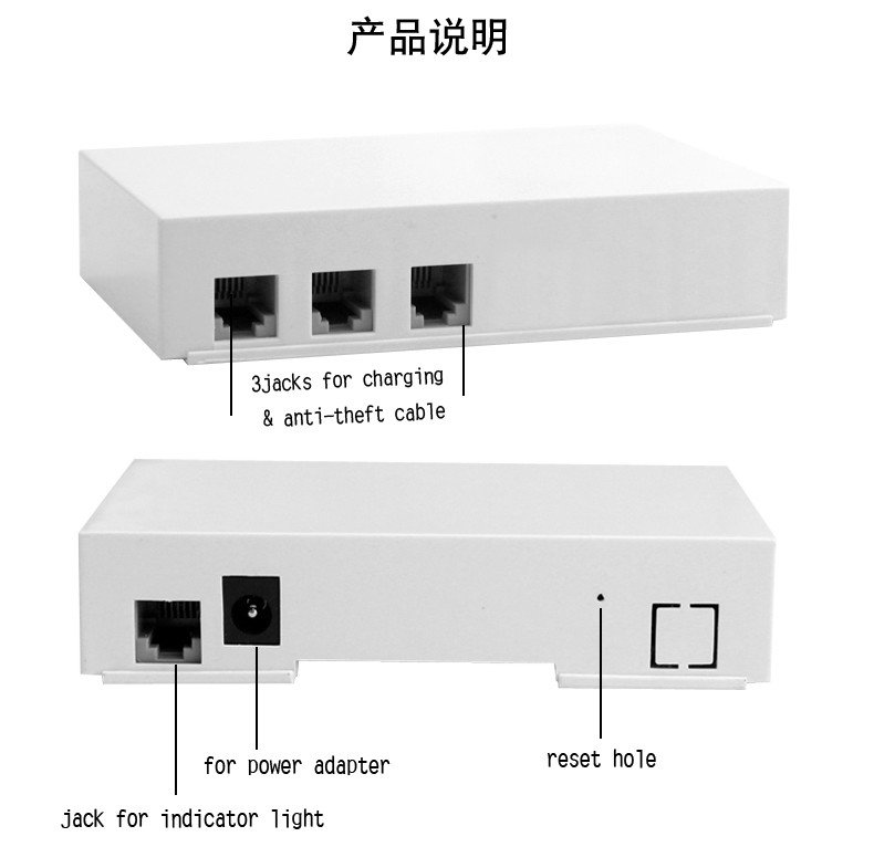 3-port security products for display mobile phone, tablet pc, ipad,camera, watch & laptop
