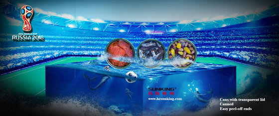 World Cup Football,Cans with transparent lid ，Canned，Easy peel-off ends,the canmaker,cannex,cannex filex