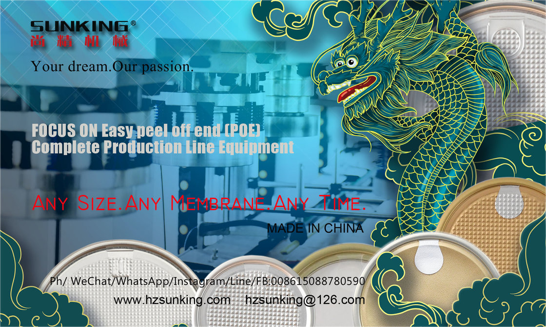 easy peel off end,POE,Combo EOE,PENNY LEVER ,RFT ,RLT ,Double tight ring,machine,EOE,easy open end,Metalpackagin